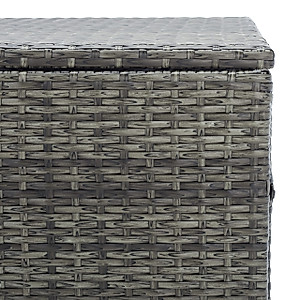 SAFAVIEH Outdoor Collection Oliveira Grey/White Cushion Box