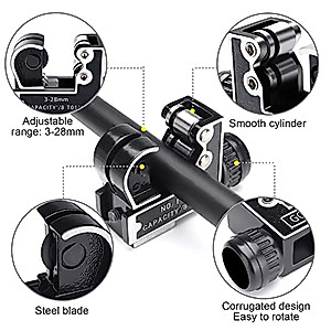 Spurtar Mini Tubing Cutter Pipe Cutter Tube Cutter Tool 1/8 to 1-1/8 inch (3-28mm) for Copper Pipe, Brass Pipe, Aluminum Pipe