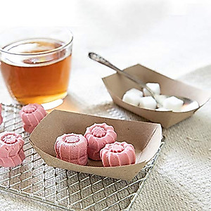 PaperMi Brown Paper Food Tray Disposable Kraft Hot Dog Tray, Paper Food Trays for Picnics, Carnivals, Camping - Food Serving Tray Holds Hot and Cold Food- USA Made (0.5LB 250pc)