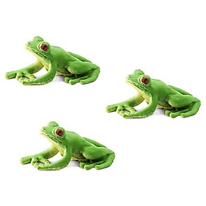Miniature Dollhouse Fairy Garden Set of 3 Tiny Plastic Frogs for Fairy Garden Accessories, Fairy Garden Animals, Dollhouse, Plant Pots, Bonsai Craft Decor