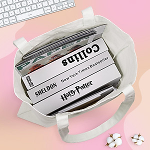 Louise Maelys Canvas Tote Bag for Women Cute sunflower bee Aesthetic cotton Shopping Women gift Reusable Grocery Bags