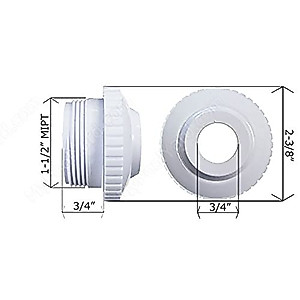 PoolSupplyTown Pool Spa Directional Flow Hydrostream Return Jet Fitting SP1419D with Adjustable 3/4" Opening Rotating Eyeball Compatible with Hayward SP1419D (6 Pack)