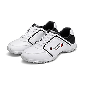 Ybberik Women's Golf Shoes, Lightweight Waterproof Spikeless Golf Shoes for Ladies Black
