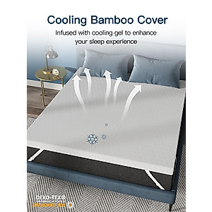 RISAR Two-piece Set：Queen size 3inch memory foam mattress topper & Queen Size Waterproof Mattress Protector.