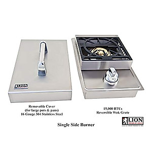 Lion Premium Grills L6247 Propane Gas Single Side Burner, 20-1/2 by 12-1/2-Inch
