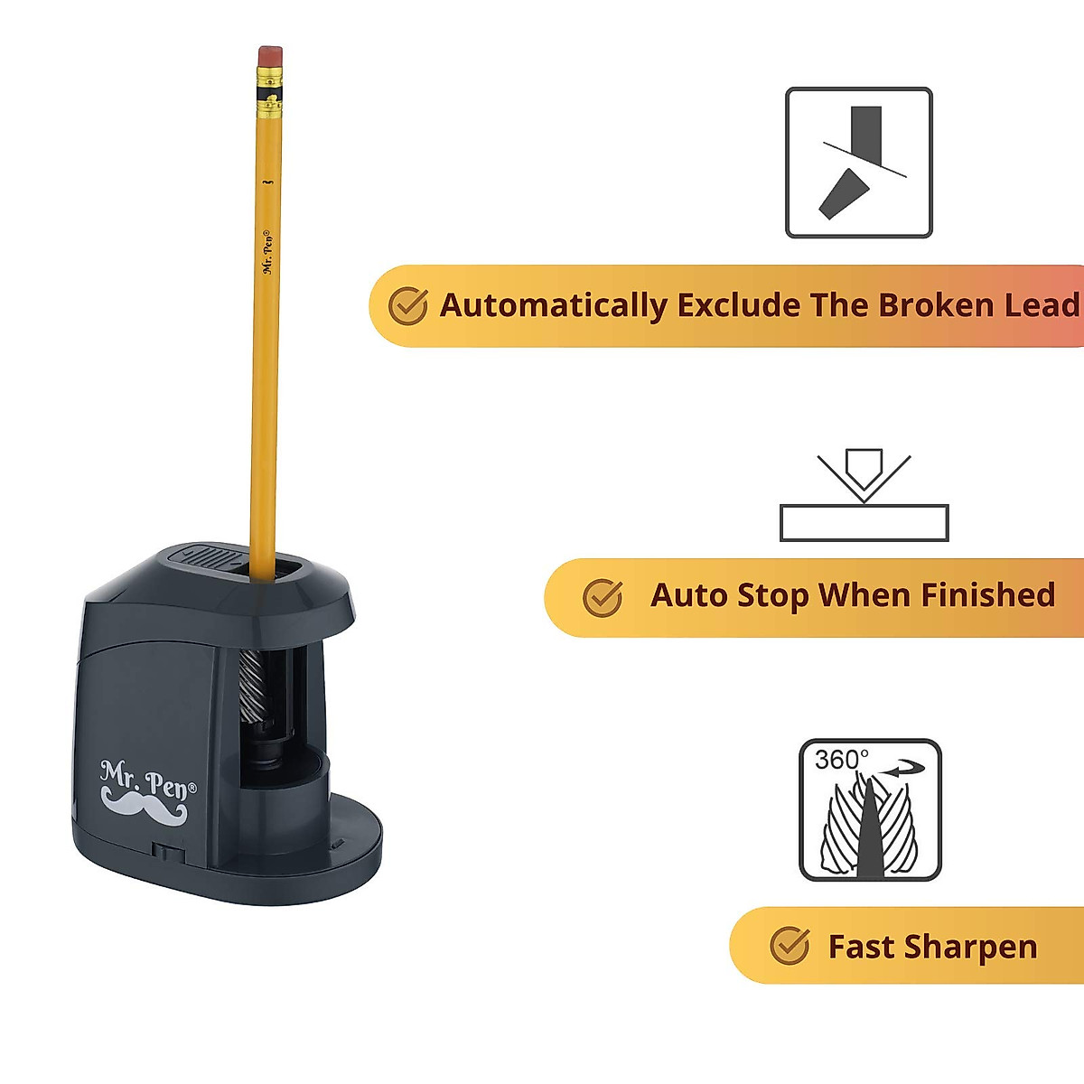 Mr. Pen- Electric Pencil Sharpener, Pencil Sharpener Electric, Electric Sharpener, Electric Sharpener Pencil, Electric Pencil Sharpener for Kids, Automatic Pencil Sharpener, Pencil Sharpeners