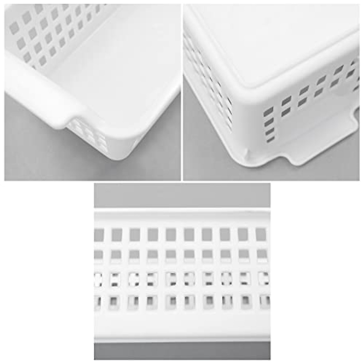 Yarebest 6-Pack White Plastic Storage Basket, Small Storage Bins