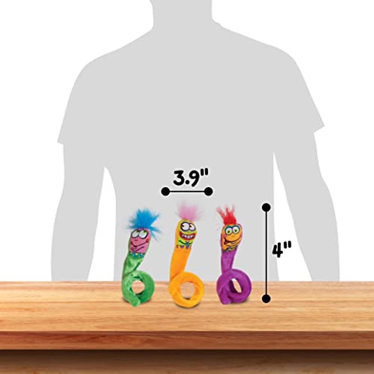 Doskocil Bamboo Pet CAM650037 2-Pack Fat Cat Springy Worms Catnip Toy