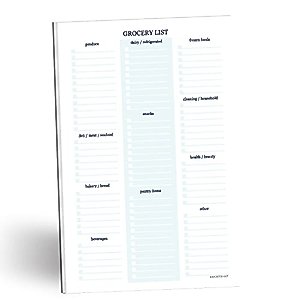 Kahootie Co Grocery List Notepad- Organized List For Quick and Easy Shopping, Always Know What’s For Dinner, 8.5” x 5.5” in size, 50 Pages