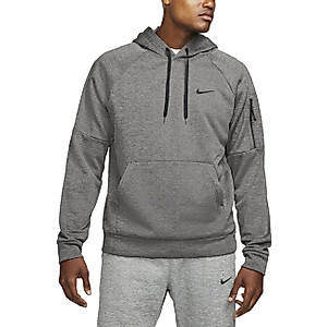 Nike Men's Therma Pullover Fitness Hoodie Carbon Heather/Black