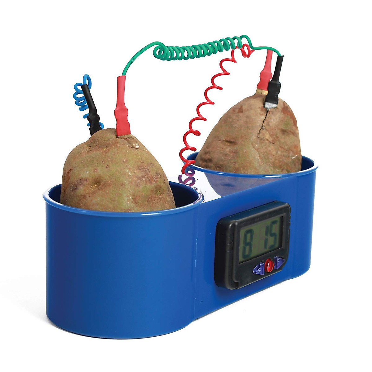 American Educational Blue Plastic Two Potato Clock, 8-1/2" Length x 3-1/2" Width x 2-3/4" Height