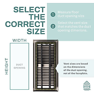 Home Intuition Contemporary Floor Vent Cover 2X10 Inch Floor Register with Mesh Cover Trap Heat and Air Walkable Metal Floor Vent for HVAC Duct, Matte Black