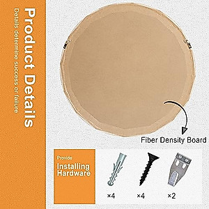 MAGFLERUM Round Wood Mirror 30 Inch, Wall-Mounted Circle Mirrors, Suitable for Entrance, Bedroom, Living Room, Hallway, Bathroom, Vanity (Brown)