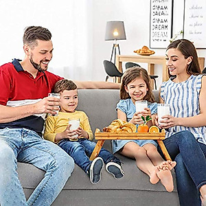 Bamboo Bed Tray Table for Eating Foldable Breakfast Tray for Bed, Trays for Eating Dinner Serving Tray with Folding Legs for Bedroom, Hospital, Home by FURNINXS