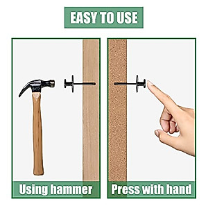 Assenic 32PCS Picture Hanger Nails, Double Headed Push Pins Used for Hanging Picture Photo Ornament Clock Key , Picture Hanging Hardware Convenient and Suitable for Home Office and School Decoration.