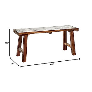 Deco 79 Wood Handmade Natural Bench, 44" x 14" x 19", Brown