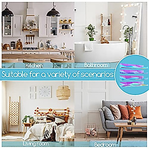 ULENDIS 4 Packs Large Iridescent Clear Acrylic Floating Shelf Wall Mount, 15.7" Wall Ledge Bookshelf with Installation Hardware, Shelf Display Organizer for Bathroom Bedroom Nursery Kitchen