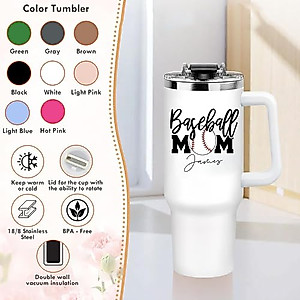 Personalized Baseball Mom Tumbler 40oz, Baseball Mom Gift Ideas, Birthday gifts for women, Baseballs Coffee Travel Mug, Mother's Day Gift, New Moms Gifts, Christmas, Gifts Ready