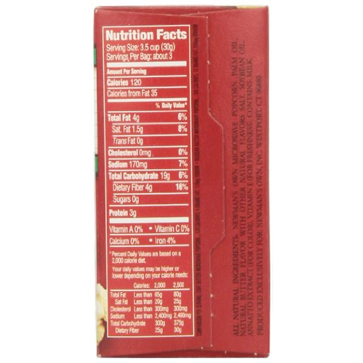 Newman's Own Light Butter Popcorn, 3.5 Oz, 3 Ct