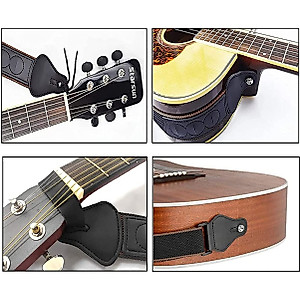 BetterJonny Guitar Strap, Adjustable Guitar Shoulder Strap Guitar Belt with Leather Ends Guitar Picks Strap Locks