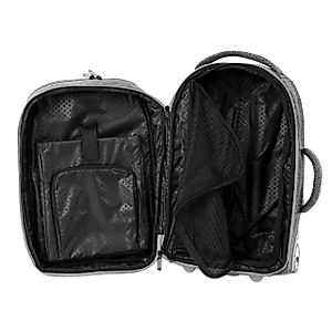 J World New York Rover Carry-On Backpack w/Wheels. Rolling Laptop, Grey, One Size