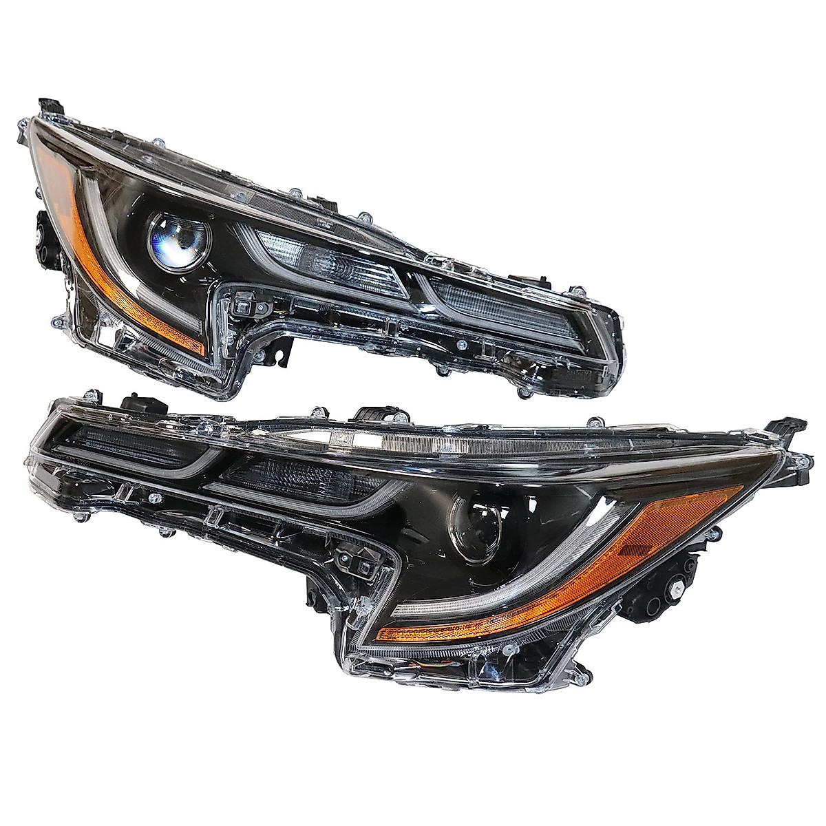 Guaopom LED Car Headlights Headlamp Drivers Passengers Side Car Headlights Compatible With For Toyota Corolla 2020-2021 Black Housing Halogen Lamp Left Right Side Headlamp Direct Replacement (L+R)