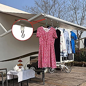 RV Awning Hooks, RV Awning Light Clips for Christmas Camping Awning Lights Decor, Hang Clothes,Hang Plants and More.Easily Slide Into RV Awning Roller Bar Channel (12 PCS)