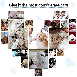 Newborn Kitten Puppy Feeding Bottles for Nursing, Small Animals Feeder with Replacement Nipples