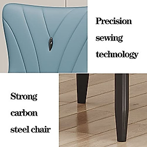 WIGSELBL PU Leather Dining Chairs Armless Side Chair with Metal Legs for Kitchen Dining Room Living Room,Upholstered Desk Chair Mid Century Modern Dining Chairs with Wing Back (Color : Gray)