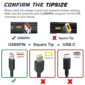 Fancy Buying 65W 40W Charger Adapter for Lenovo Yoga 3 Pro-1370 Yoga 3-1170 Yoga 3-1470 36200563 Yoga 700 700-11ISK 700-14ISK W/USB Cable