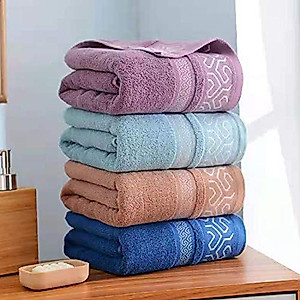 4 Pack 100% Cotton Hand Towels, Bathroom Hand Towels Set,Ultra Soft and Highly Absorbent ,Towel for Bath, Hand, Face, Gym and Spa (14x29inch) (Purple Blue Green Coffee)