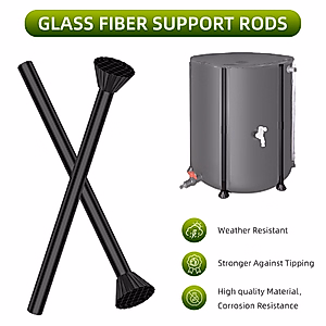 Rain Barrel Water Collection System 53 Gallon - Collapsible Portable Water Storage Tank,Rainwater Collect System Downspout, Water Catcher Container with Filter Two Spigots and Overflow Kit