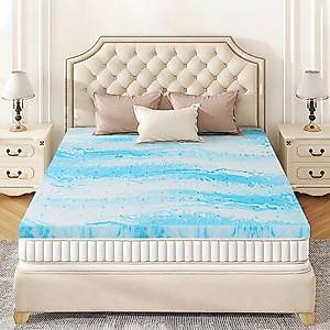 Mattress Topper Queen - 2 Inch Memory Foam Mattress Topper Queen Cooling Gel Infusion CertiPUR Certified