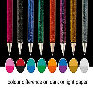 Pentel Hybrid Dual Metallic Liquid Gel Roller Pen YK110/8-M - Pack of 8 Pens in 16 Shimmering Metallic Colours