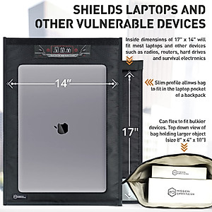 Mission Darkness Non-Window Faraday Bag for Laptops // Device Shielding for Law Enforcement & Military, Executive Privacy, Travel & Data Security, Anti-Hacking Anti-Tracking Anti-Spying Assurance