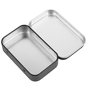 ZOENHOU 60 Pack Metal Rectangular Empty Hinged Tins, Black Mini Portable Box Containers, Tin boxes with Hinged Lids, Small Tins for Storage Home Organizer, 3.7 x 2.4 x 0.9 Inch