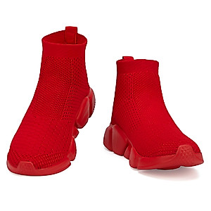 Casbeam Women's Running Knit Comfortable Lightweight Breathable Casual Sports Shoes Fashion Sneakers Slip-On Walking Shoes Black&White Size 9.5