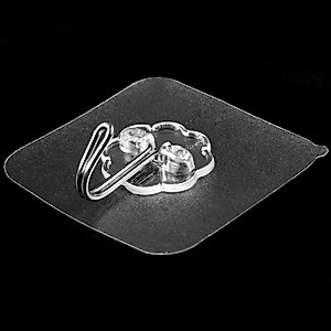 Kqcibz 10 Packs Reusable Adhesive Hooks,Transparent Heavy Duty Wall Hooks with, Waterproof and Oilproof for Bathroom, Bedroom, Kitchen, Refrigerator Door, Wall and Ceiling