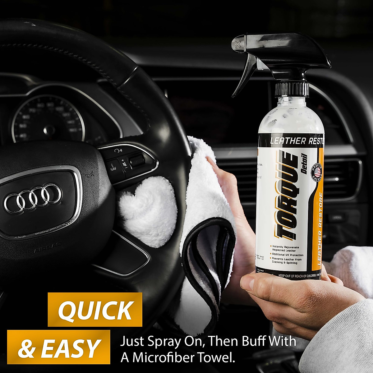 Torque Detail Leather Restore Ceramic Conditioner 16oz - Nourish, Revive + Protect Leather - Leather Conditioner Cleaner & Protectant