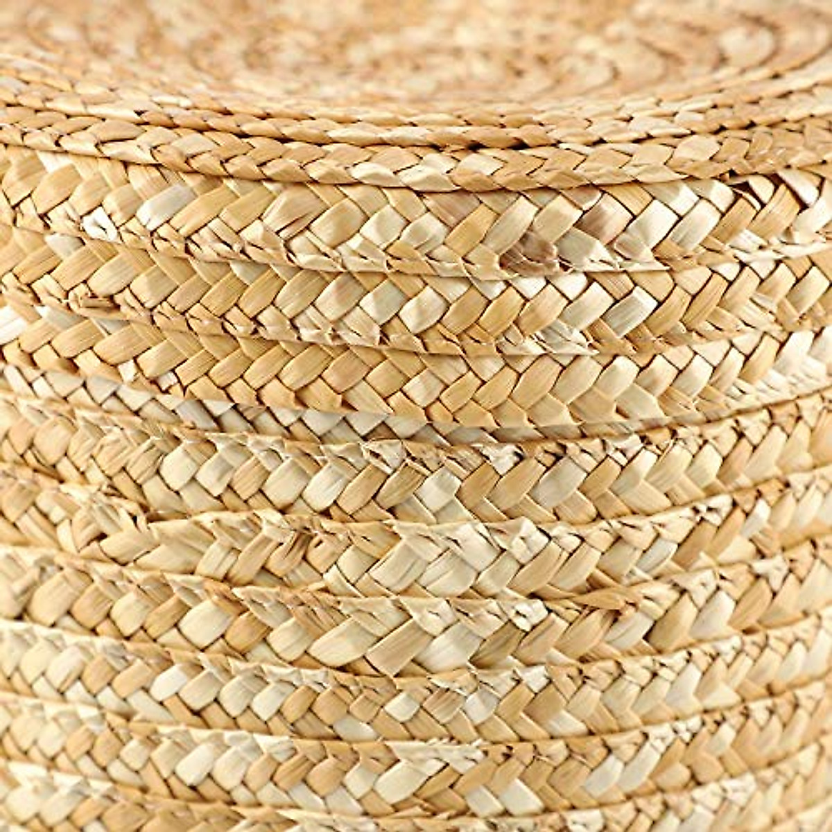 Lanyazet 3 Pcs/Set Handmade Straw Woven Storage Basket With Lid Organizer Storage Box Laundry Baskets Rattan Storage