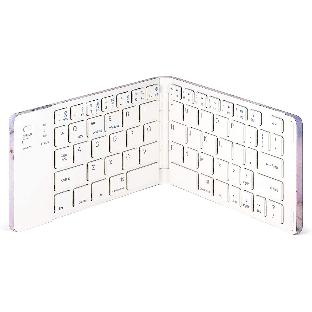 HP E14 FHD (1920 x 1080) Portable Travel Monitor Bundle with USB Type-C, Pink Gemstone Bluetooth Folding Wireless Keyboard, and White Pebble M350 Bluetooth Wireless Mouse
