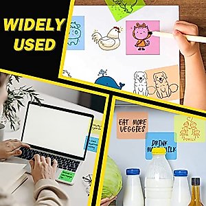 ZAUBETH Transparent Sticky Notes Pads - 800 Pcs Waterproof Self-Adhesive Pad,Translucent Sticky Notes Suitable for Reading、Studying、 Home、Office、School，Sticks Securely，Removes Cleanly (3"x3")
