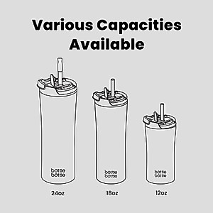 BOTTLE BOTTLE Insulated Coffee Tumblers with Dual-use Lid and Straw Double Walled Iced Travel Coffee Mug for Woman and Man 18 oz Stainless Steel Tumbler with Handle(Dark Blue)