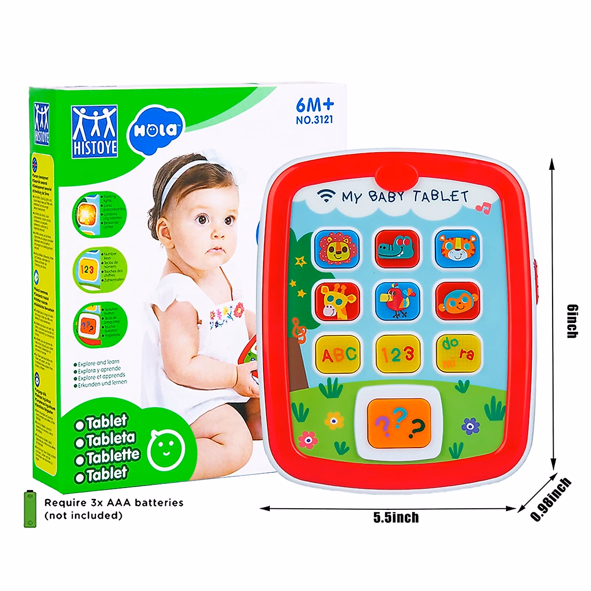 HISTOYE Baby Tablets Toys for 1 Year Old Boys Girls Gifts Toddler Toys Age 1-2 Educational Musical Toys Baby Toys 12-18 Month Toys for 1 2 3 Year Old ABC 123 Sounds Learning Toys