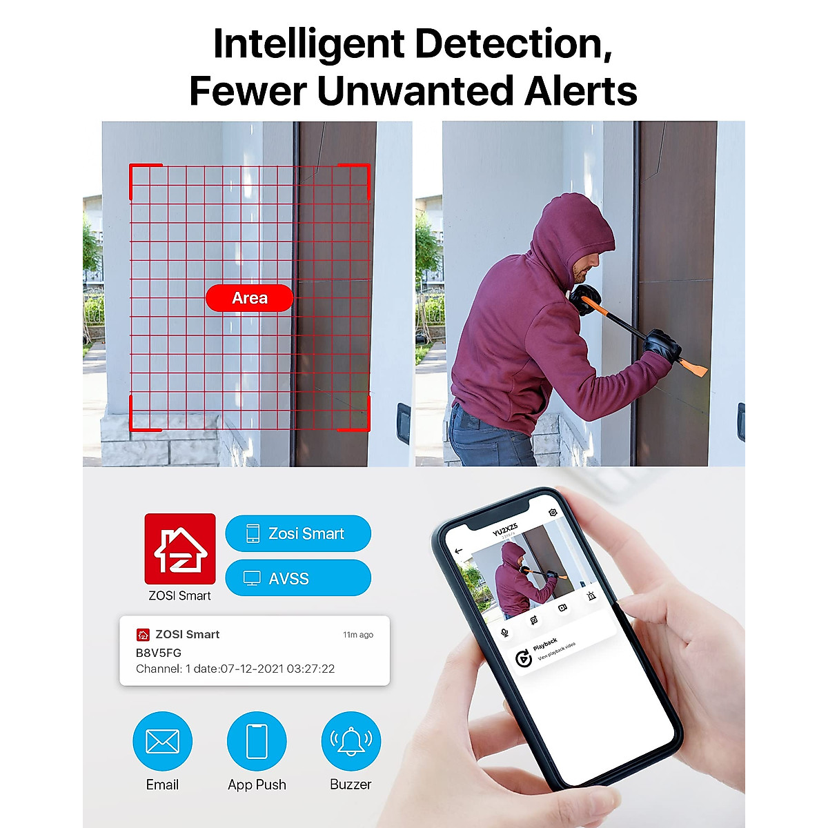 ZOSI 8CH Home Security Camera System Outdoor Indoor,H.265+ 8Channel 1080P DVR with 1TB HDD,8pcs Weatherproof Surveillance CCTV Dome Cameras,Night Vision,Motion Detection,for 24/7 Recording