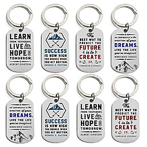 (12-Pack) Motivational Keychains with Inspirational Quotes - Wholesale Bulk Keychains for Corporate Office Gifts, Thank You Appreciation Gifts for Staff, Small Bulk Gifts for Coworkers and Employees