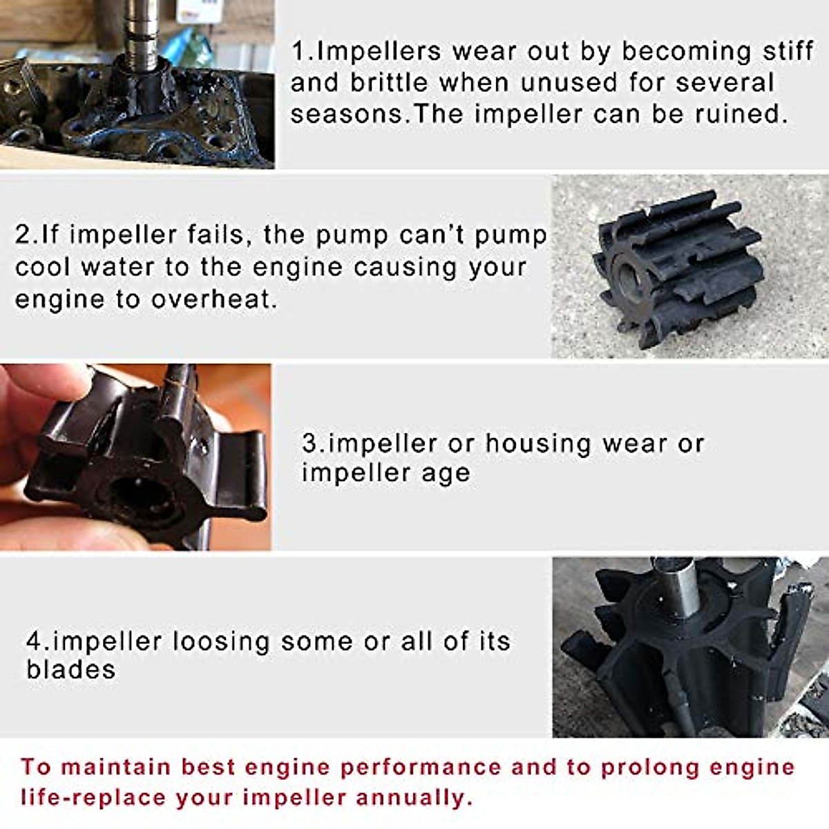 BDFHYK 393630 Water Pump Impeller Repair Kit with Housing for Johnson Evinrude, 2-Stroke(20,25,30,35 Hp) Outboard Engines Replace 393630,0393630,Sierra 18-3382