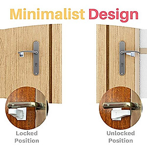 Inaya Child Proof Door Lever Lock (4-Pack) - Door Handle Lock - 3M Adhesive - Minimalist Design - No Drilling Child Safety Door Handle Locks