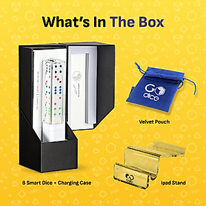 GoDice Full Pack - 6 Smart Connected Dice. Brings The Best Dice Games of All Time to the 21st Century. Educational, Fun, and Innovative Games for Family, Friends, Game nights. Free App. Cool Tech Gift