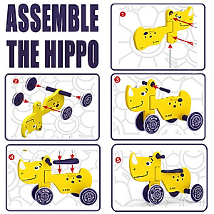 RUAN Rhino Toddler Ride On Toys, Baby Balance Bike Go and Grows Ride On Toys with Music & Light for 18-36 Months Old Kids Boys Girls (369)